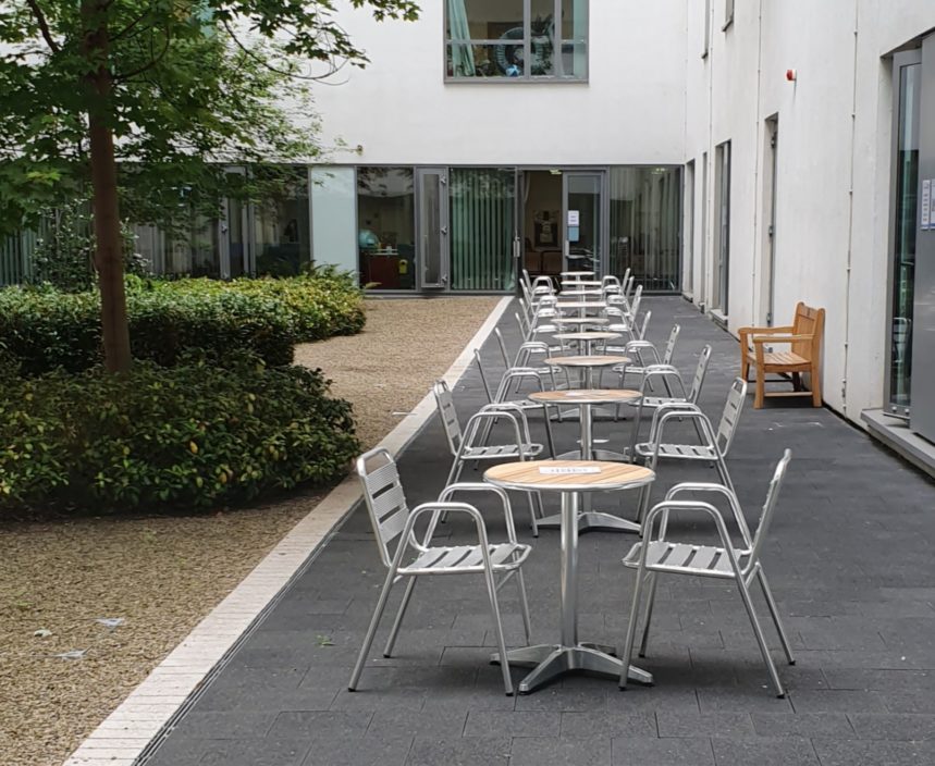 Outdoor seating areas for staff at Royal Victoria Infirmary - Newcastle ...