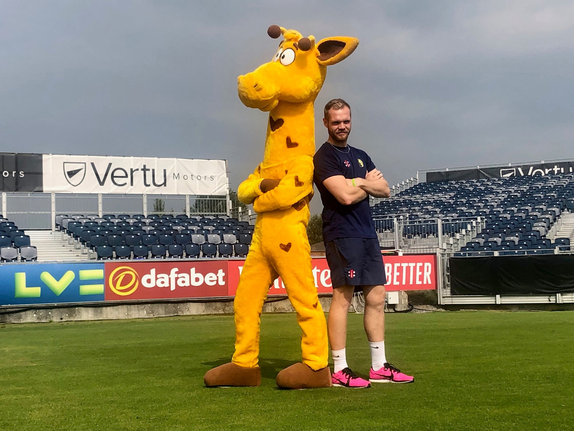 GNCH Mascot Fudge bowled over by GNR Training session with Durham ...