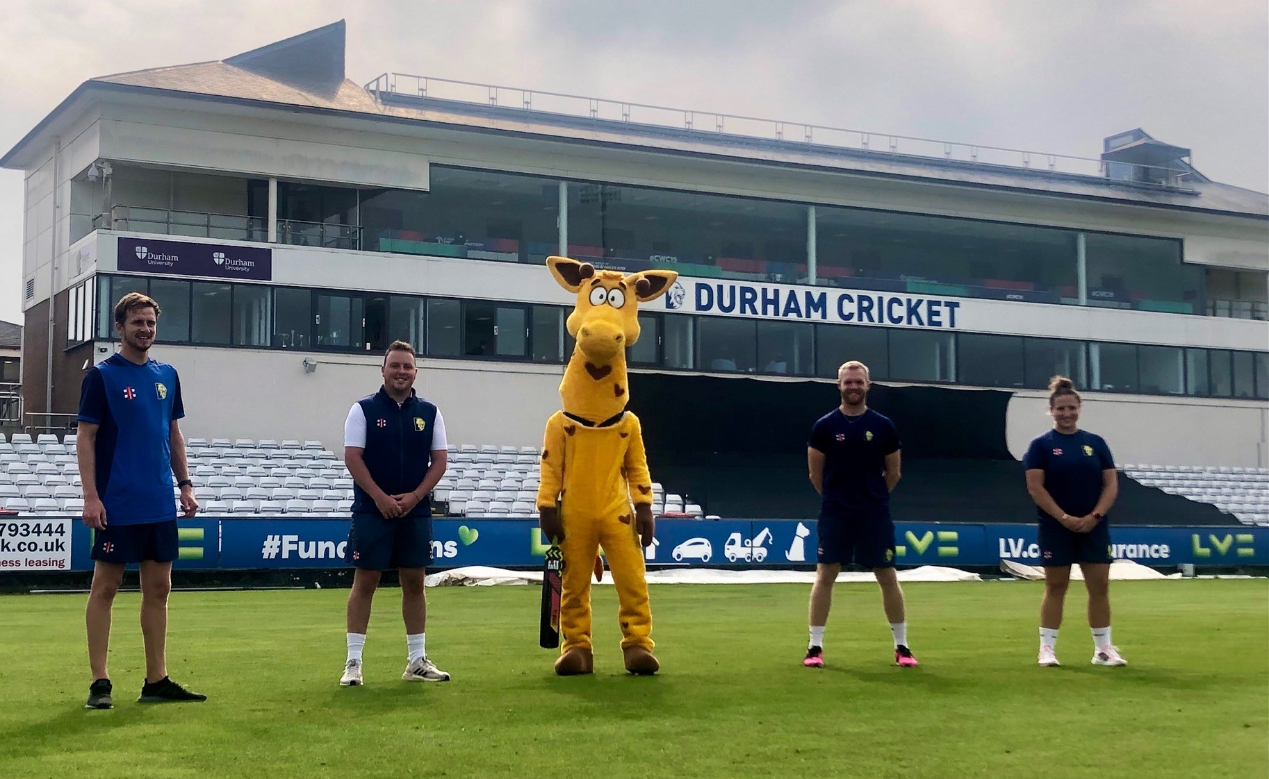 GNCH Mascot Fudge bowled over by GNR Training session with Durham ...